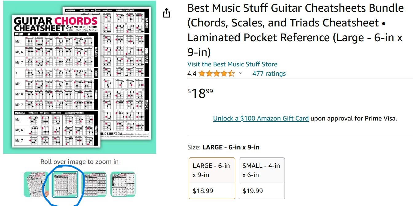 Super sized, plastic or heavy cardboard, basic guitar chord ++ 'flash ...