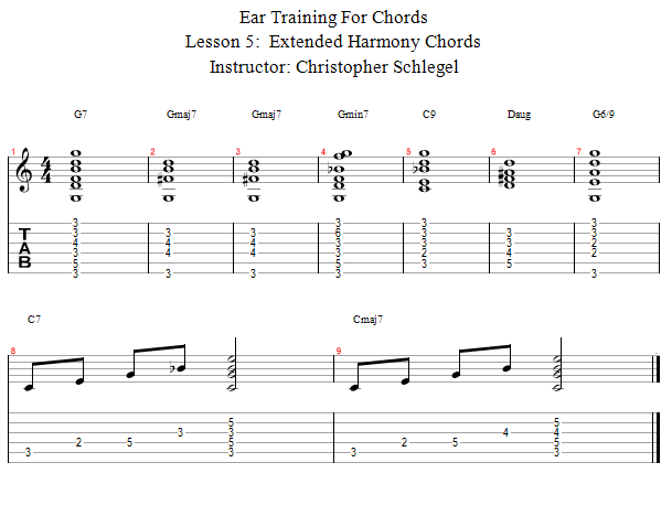 Guitar Lessons - Extended Harmony Chords