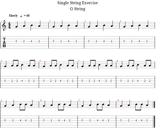 Guitar Lessons: G String Exercise