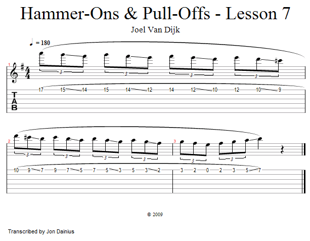 Guitar Lessons - Lesson 7: Pull-Off, Hammer-On, Slide