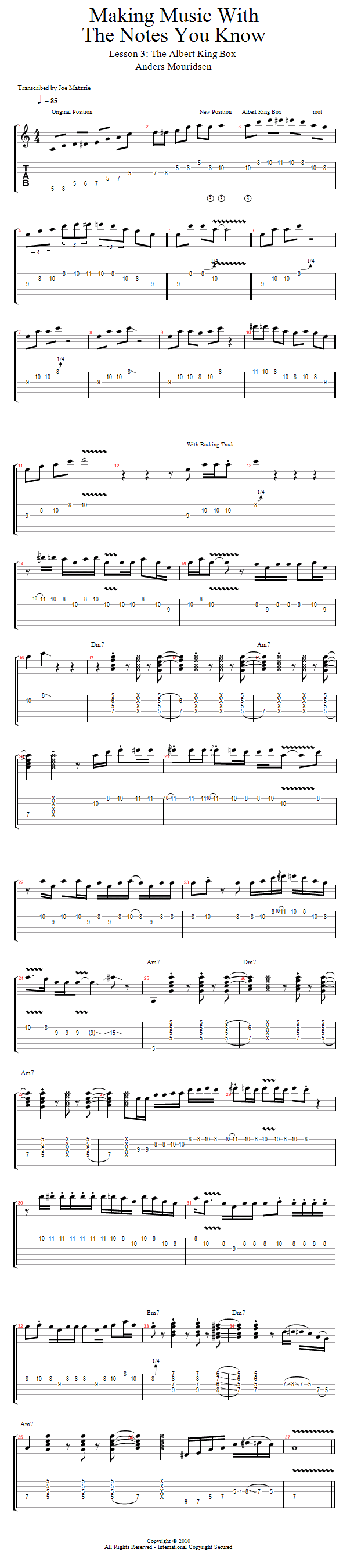 Guitar Lessons - The Albert King Box