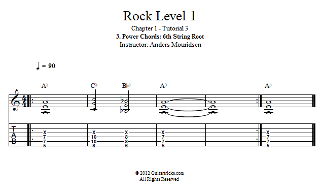 Guitar Lessons - Power Chords 6th String Root
