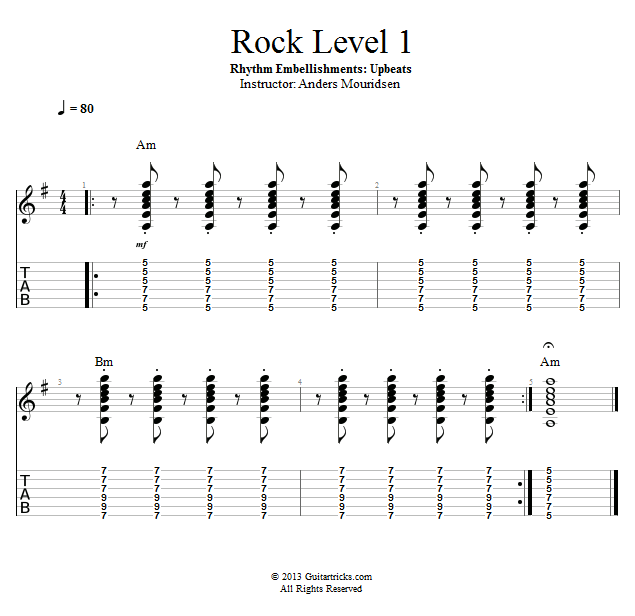 Guitar Lessons - Upbeat Rhythm Embellishments