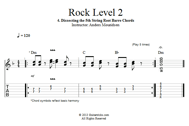 Guitar Lessons - Dissecting the 5th String Root Barre Chords