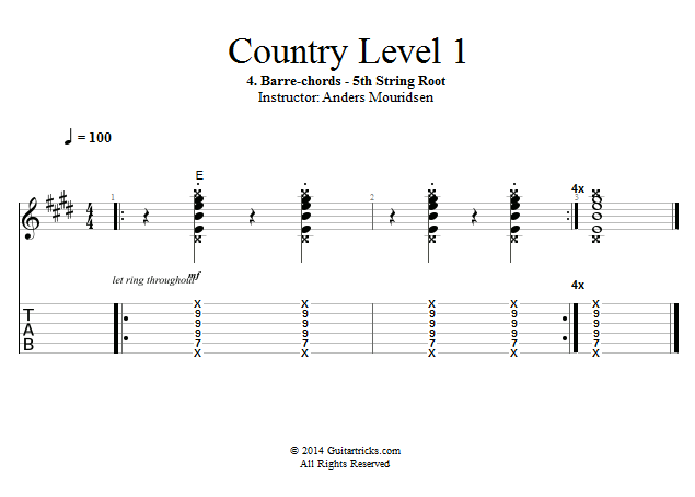 Guitar Lessons - Barre Chords 5th String Root