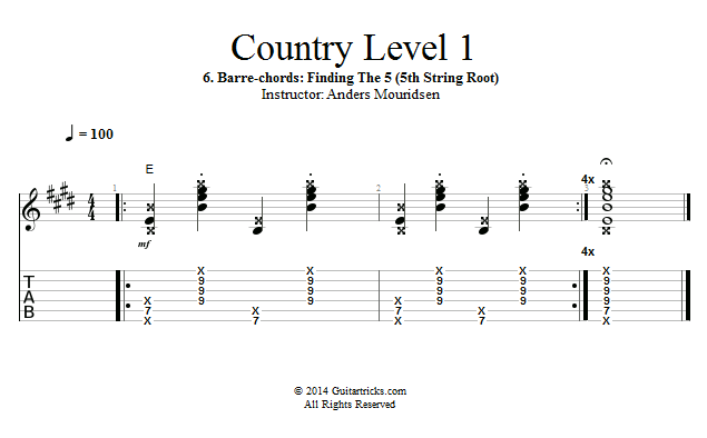 Guitar Lessons - Barre Chords: Finding The 5 (5th String Root)
