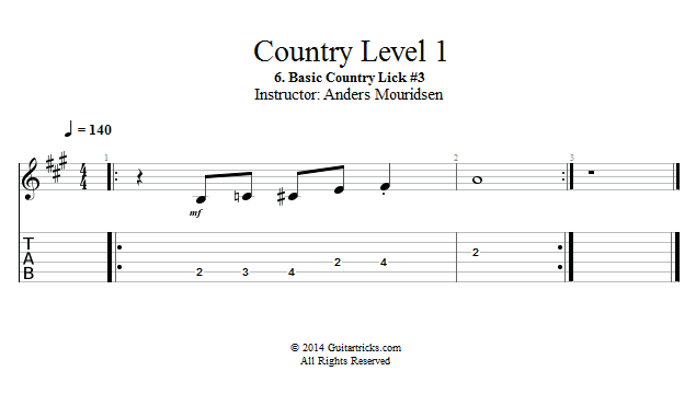 Guitar Lessons - Basic Country Lick #3