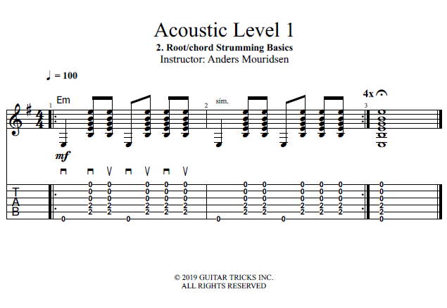 Guitar Lessons - Root/chord Strumming Basics