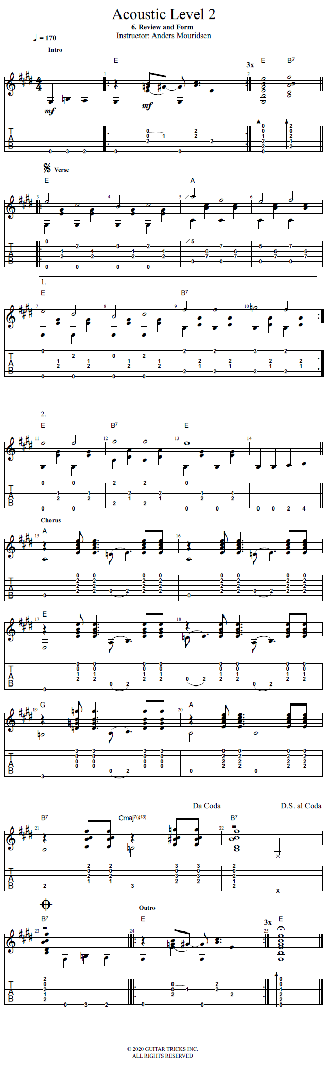 Guitar Lessons - Review and Form