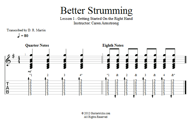 Guitar Lessons - Getting Started on the Right Hand